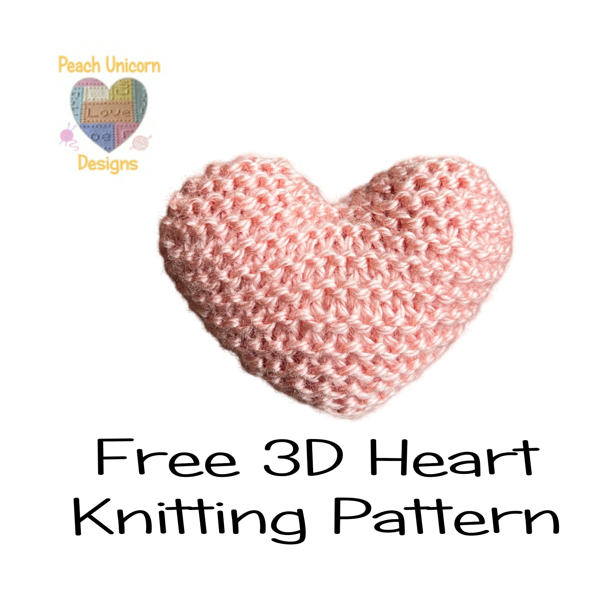 3D Heart FREE knitting pattern