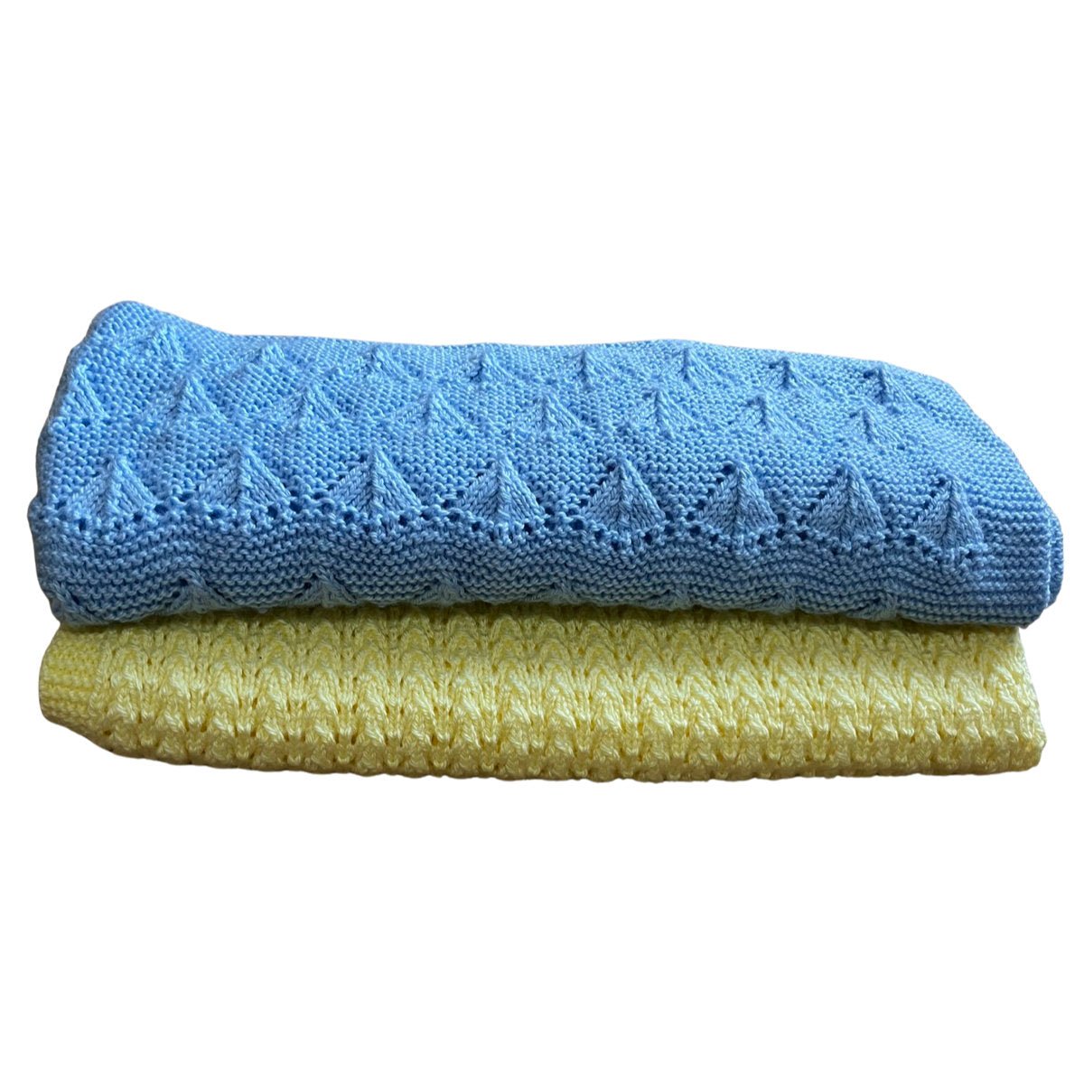 2 x Lace Baby Blanket KNITTING PATTERNS - Corn Rows and Little Boats