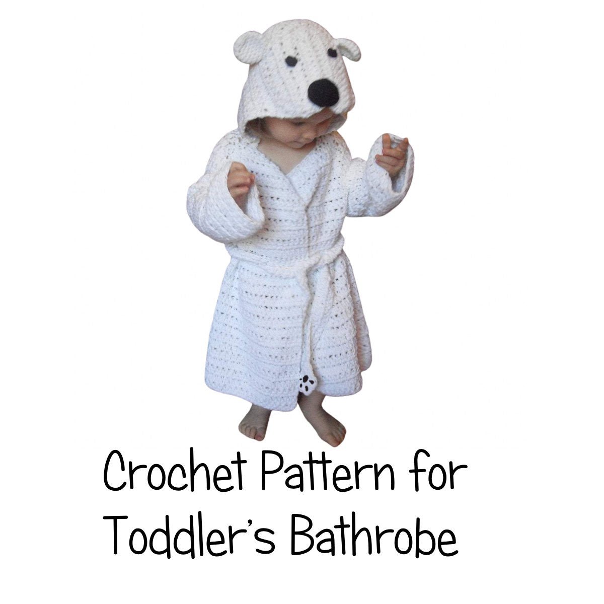 CROCHET PATTERN for Bathrobe Polar Bear for 1-4 years old